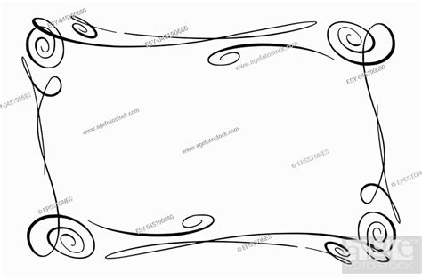 Simple Doodle Scribble Border Sketch Rectangular Flourish Vector