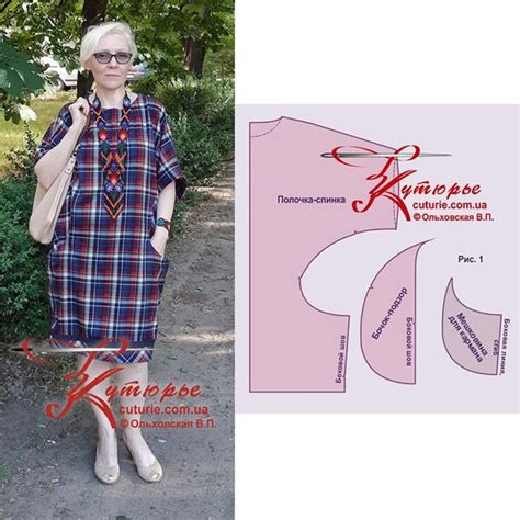 Выкройка для начинающих простого платья кимоно с карманами Ua Vikroieka