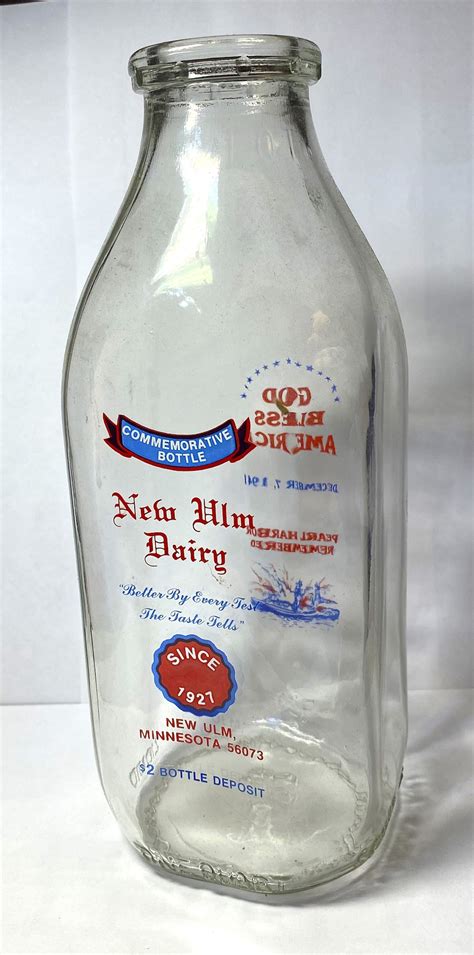 A Vintage Quart Milk Bottle Pearl Harbor Commemorative Etsy