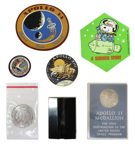 6 Nasa Apollo Program Souvenirs Medals Pins