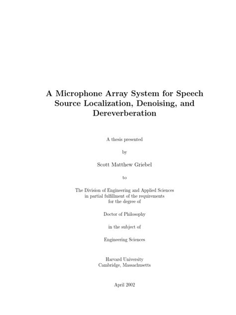 a microphone array system for speech source localization denoising