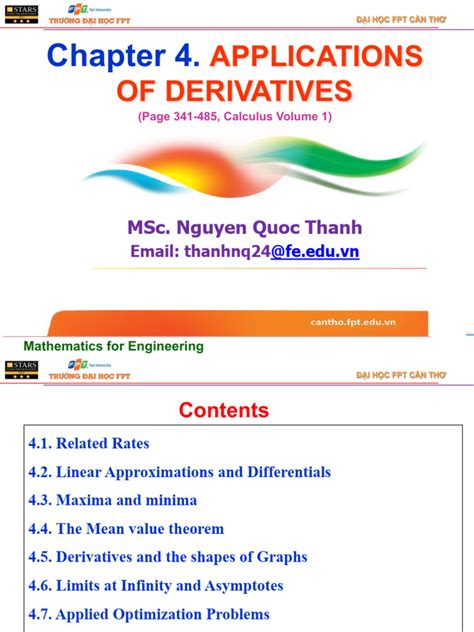 Mae101 Cal V1 Chapter 4 Applications Of Derivatives Download Free Pdf Derivative