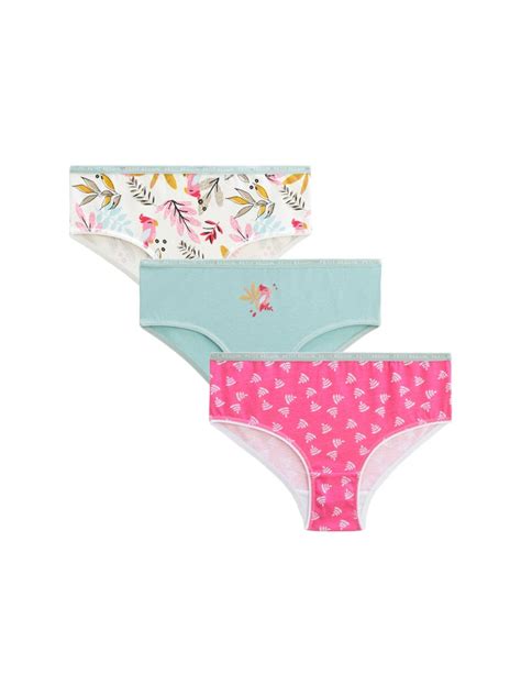 Lot De 3 Culottes Fille Love Jungle Rose Fille 000€ Kiabi