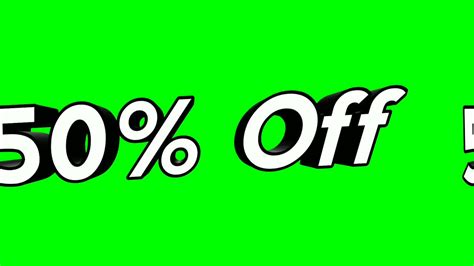 Animation Cartoon 50 Off Running Text Flat Style Popup Promotional