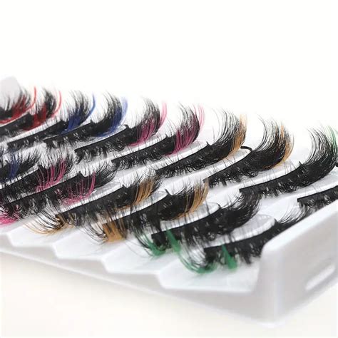 Colorful False Eyelashes Faux Mink 3d Natural Lashes Fluffy Temu