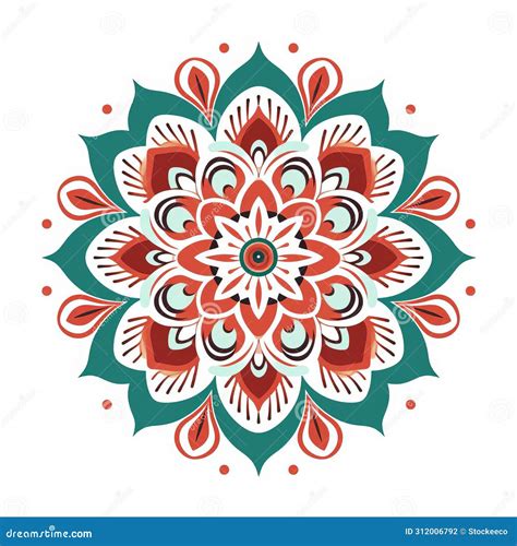 Colorful Ornamental Flower Design Inspired By Folklore And Geometric