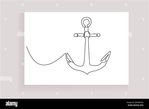 Ship Hook Anchor Classic Old Retro One Line Drawing Stock Vector Image And Art Alamy