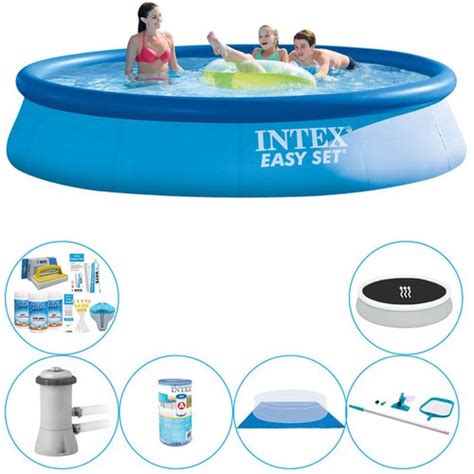 Offre Combinée De Piscine Intex Easy Set Ronde 396x84 Cm Maintenant