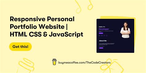 Responsive Personal Portfolio Website | HTML CSS & JavaScript - Buymeacoffee