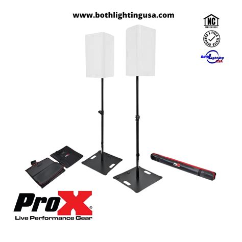 Prox X Polaris 2x Set Of Speaker Stands With Carry Bag Both Lighting Usa