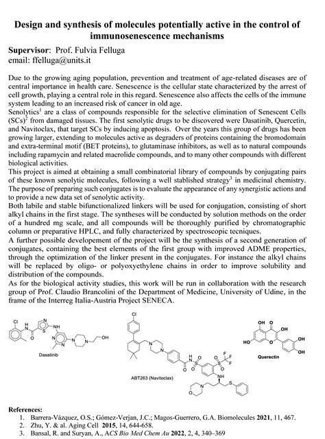 Phd Programme In Chemistry Scholarship Univ Of Trieste Italy