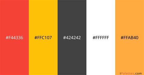 Bakugou Color Palette And Colors F44336 Ffc107 424242 Ffffff