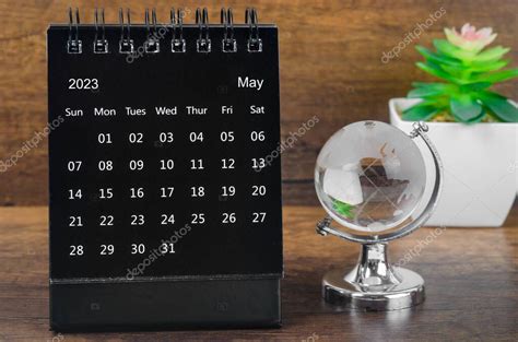 Mayo 2023 Calendario De Escritorio Para 2023 Año Color Negro Con Un