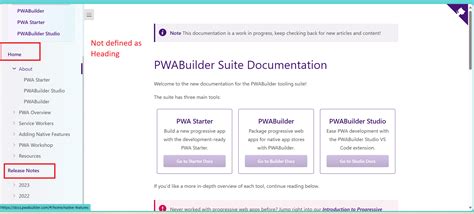 Pwa Builder Docs No Heading Is Defined On The Page · Issue 4232 · Pwa Builderpwabuilder