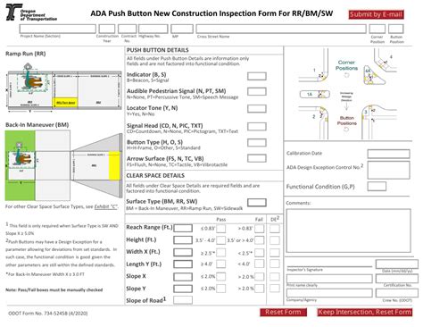 ODOT Form B Download Fillable PDF Or Fill Online Ada Push Button New Construction