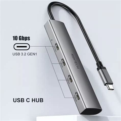 RSHTECH USB C Type C Gen Hub with Ports in זרם ישר מערכות