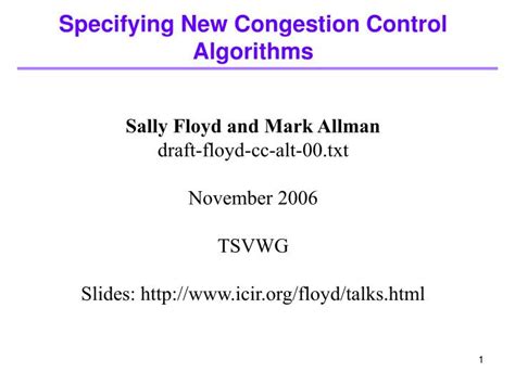 Ppt Specifying New Congestion Control Algorithms Powerpoint