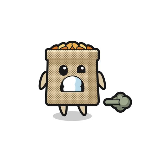 The Illustration Of The Wheat Sack Cartoon Doing Fart 12049728 Vector