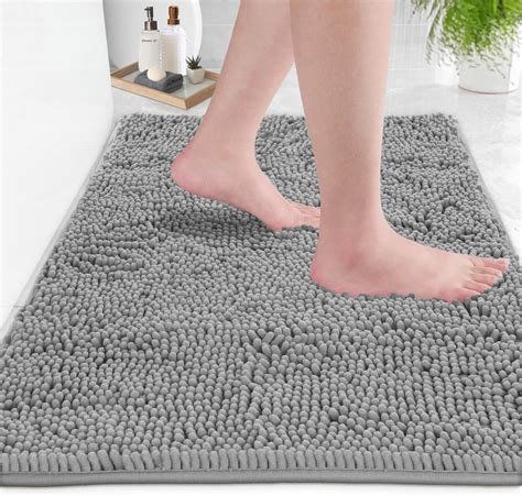Smiry Non Slip Chenille Bath Mat Extra Soft Bathroom Mat Super