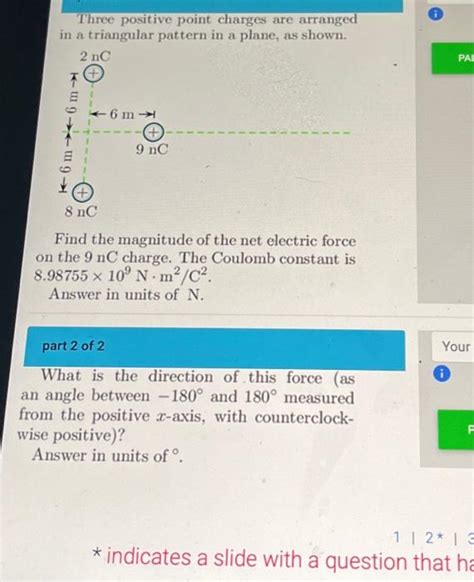 Solved Three Positive Point Charges Are Arranged In A Tr