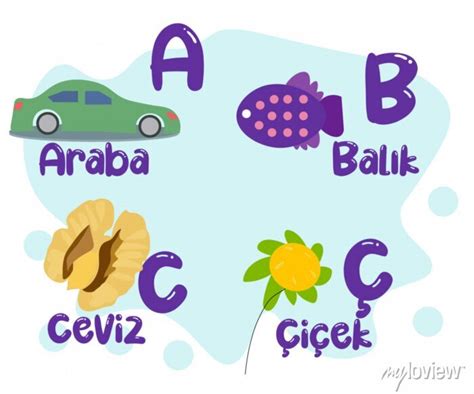 Resimli türkçe alfabe means turkish alphabet with pictures adesivos