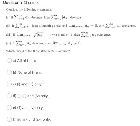 Solved Question 9 3 Points Consider The Following Chegg