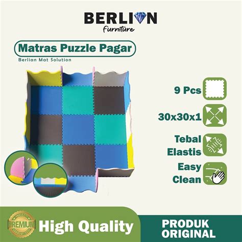 Jual Matras Puzzle Pagar Kombinasi 30x30 Tbl 1 Cm Isi 9 Pcs Alas