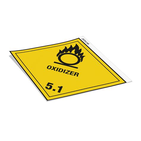 Buy Placard Class 51 Oxidizer 250x250mm 1 Pc Per Sheet Boxlab