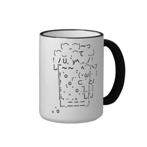 Japanese Ascii Art Beer Black Mug Zazzle Ascii Art Mugs Beer