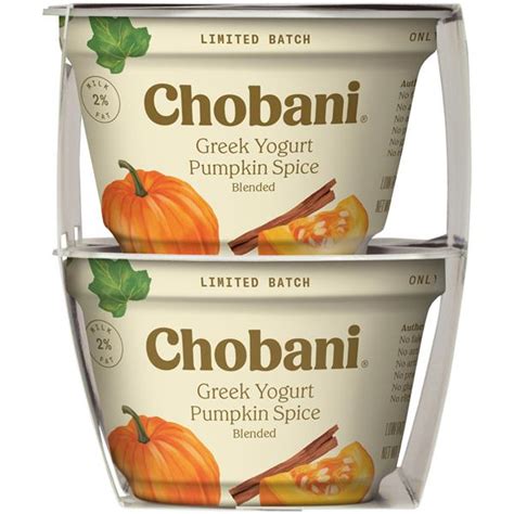 Chobani Pumpkin Spice Blended Low Fat Greek Yogurt 4pk Hy Vee Aisles Online Grocery Shopping