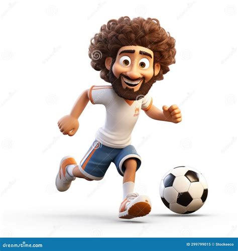 Realistic Cartoon Soccer Player Hyper Detailed Vray Tracing Renderings