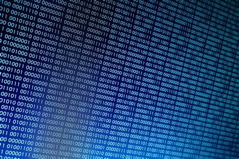 blue screen binary code big data concepts working in cyberspace