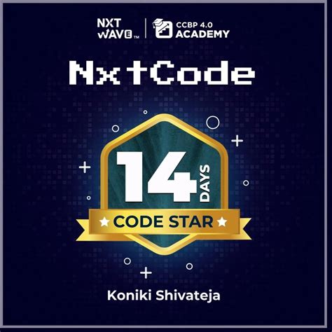 Shiva Koniki On Linkedin Coder Nxtwave 21dayscodingchallenge Consistency Acheivementlocked