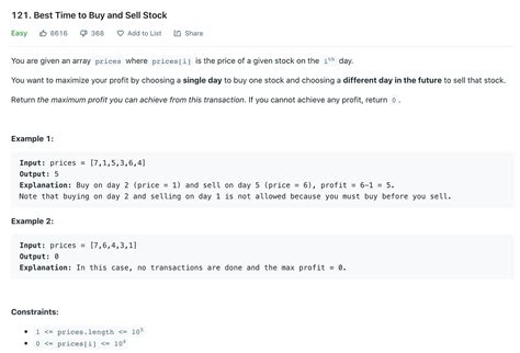 Leetcode 121 Best Time To Buy And Sell Stock Javascript Solution By