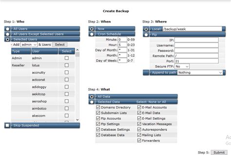วิธี Backup ข้อมูลด้วย Directadmin Control Panal ระดับ Admin Metrabyte Cloud
