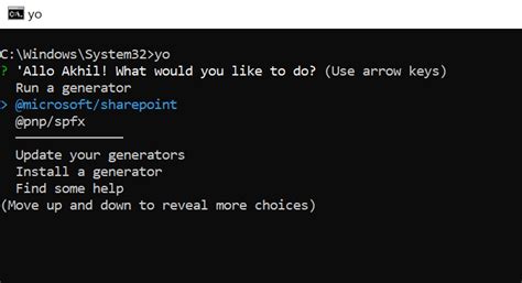 using pnp spfx yeoman generator for creating spfx projects