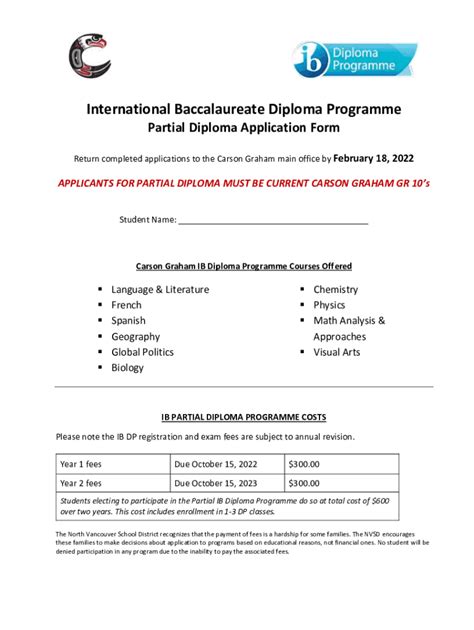 Fillable Online Ib Diploma Programme Application Form Fax Email Print Pdffiller