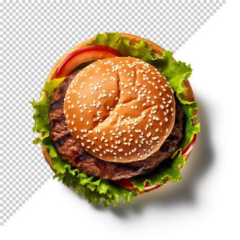 Premium PSD Delicious Burger Isolated On Transparent Background