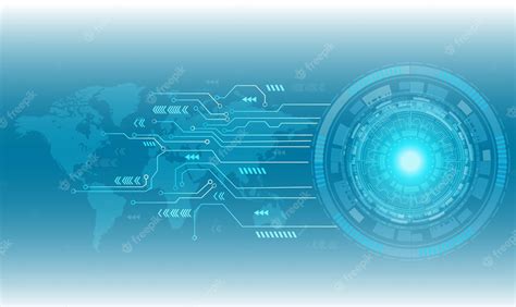 Premium Vector Abstract Blue Computer Technology Background With Circuit Board And Circle