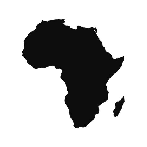 Carte Vectorielle Du Continent Africain Sur Fond Blanc Vecteur Premium