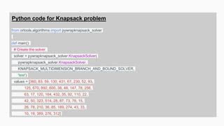 Presentation Of Knapsack PPTX