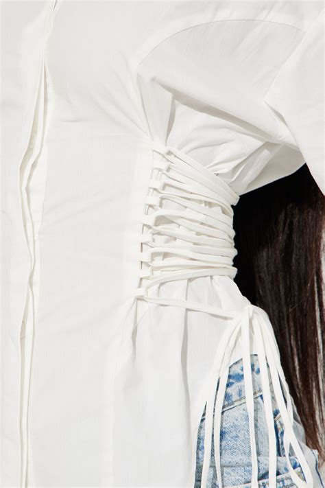 Too Cool Lace Up Shirt White Fashion Nova Shirts And Blouses