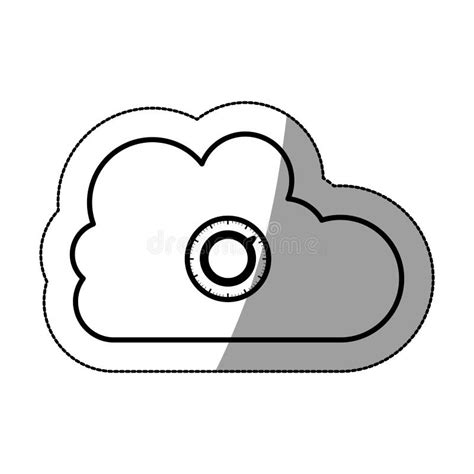 Isolated Cloud Computing And Padlock Design Stock Illustration