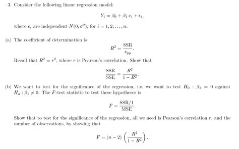 Solved Consider The Following Linear Regression Model Y Chegg