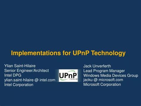 Ppt Implementations For Upnp Technology Powerpoint Presentation Free Download Id 389765