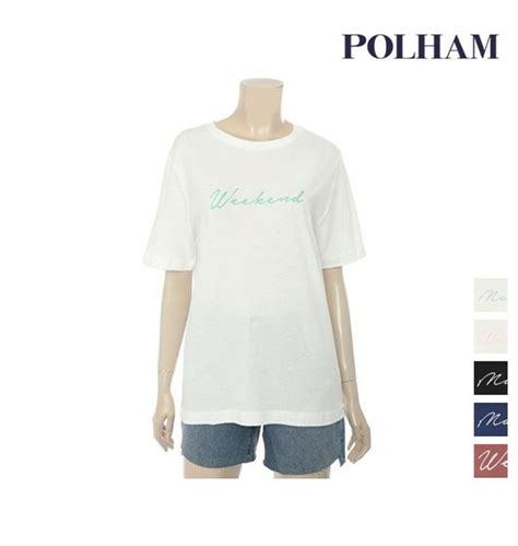폴햄 여성 코튼 레터링 크루넥 반팔티phz2tr2850 티몬