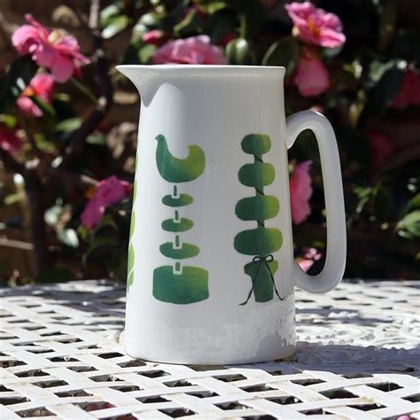 Topiary 1 Pint Straight Sided Bone China Jug Gabriella Shaw Ceramics