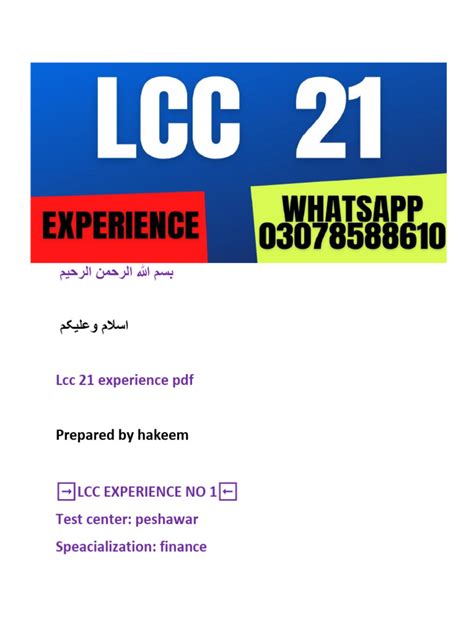 Lcc 21 Experience Pdf Prepared By Hakeem Bhai 1 Pdf Public Key