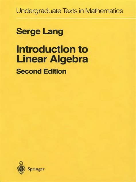 Undergraduate Texts In Mathematics Serge Lang Introduction To