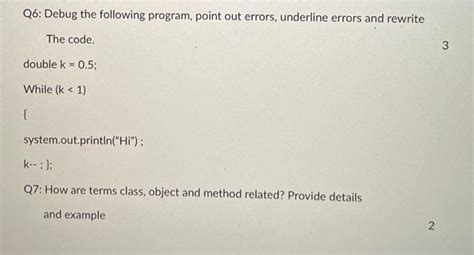 Solved Q Debug The Following Program Point Out Errors Chegg